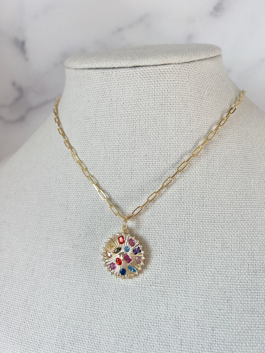 Multi Gem Disc Necklace – Walsh Jewelry